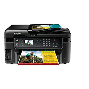 Epson WorkForce WF-3520 Wireless All-in-One Color Inkjet Printer, Copier, Scanner, 2-Sided Duplex, ADF, Fax. Prints from Tablet/Smartphone. AirPrint Compatible (C11CC33201)