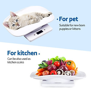 Pet Digital Scale Kitchen Weight Scale, Puppies and Kitten Scale Measures Small Animals with 22 lb/10 kg, Multi-Function Portable Electronic Scale Digital Weight