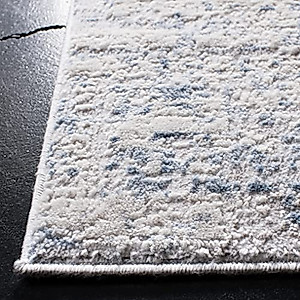 SAFAVIEH Amelia Collection 5' Square Ivory/Blue ALA700A Modern Abstract Non-Shedding Living Room Bedroom Area Rug