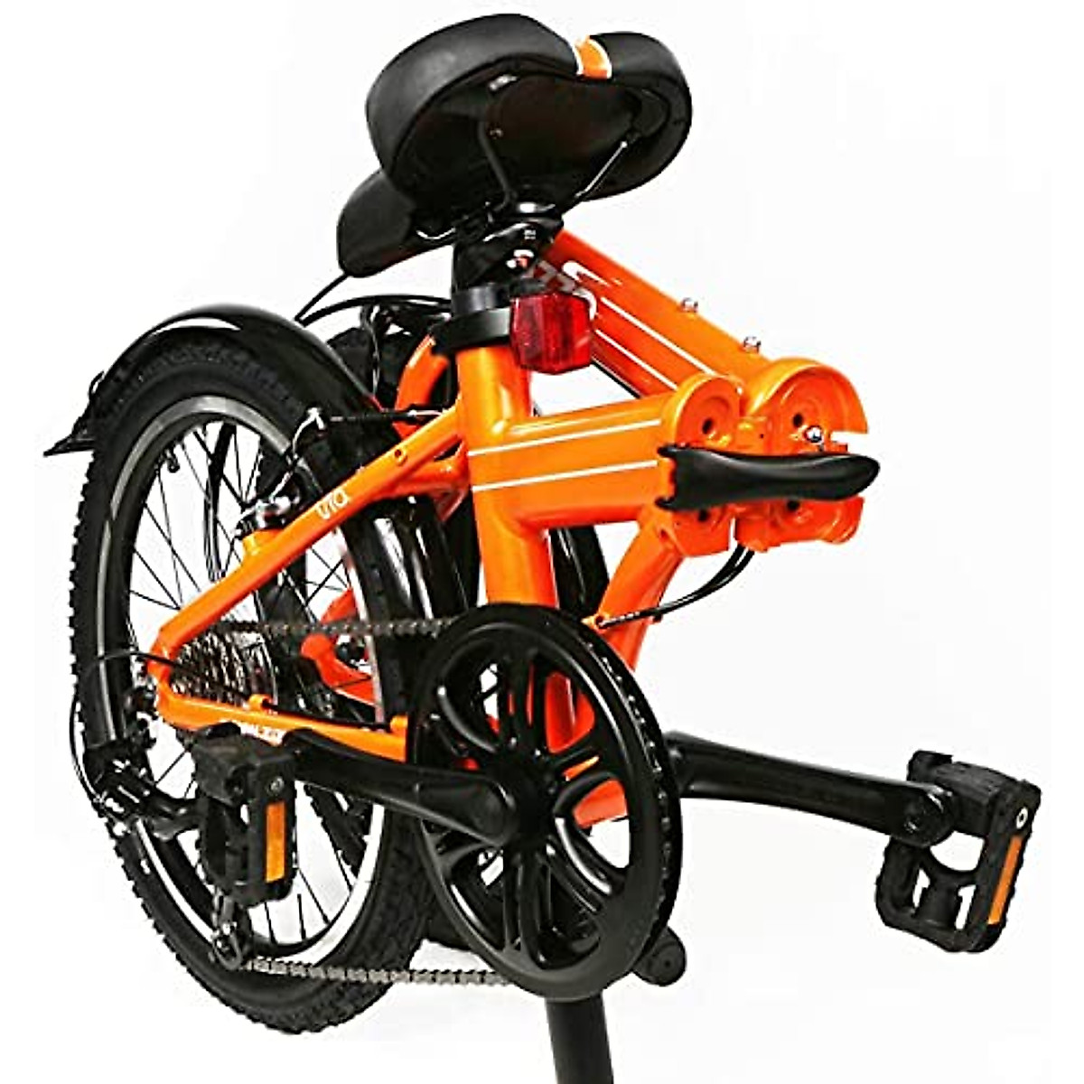 ZiZZO Via 20” Folding Bike-Lightweight Aluminum Frame Genuine Shimano 7-Speed 26lb (Metallic Orange)
