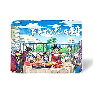 Dragon Ball Super Feast Plush Throw Blanket | Super Soft Fleece Blanket, Cozy Sherpa Cover For Sofa And Bed, Home Decor Room Essentials | Anime Manga Gifts And Collectibles | 45 x 60 Inches