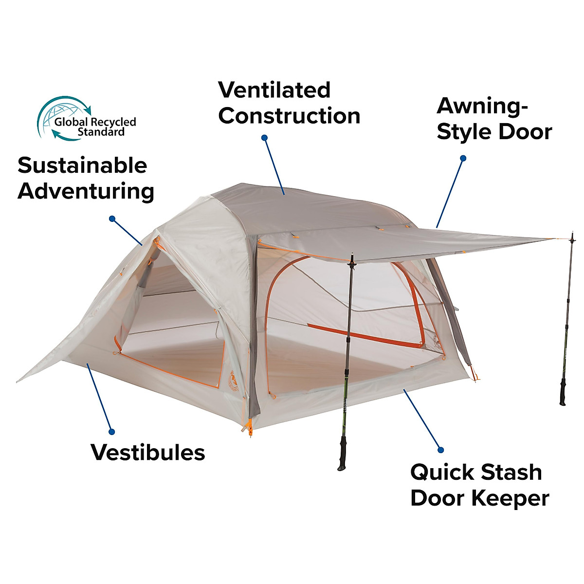 Big Agnes Salt Creek SL Backpacking Tent, 2 Person