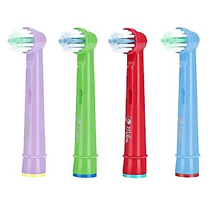 Milos Kids Toothbrush Replacement Heads for Oral-B, Pack of 4, Extra-Soft Bristles,Fits for Electric Braun Brush Heads, Refill for Vitality Precision Sensitive White and Clean Triumph
