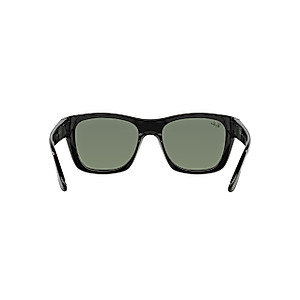 Ray-Ban RB4194 Square Sunglasses, Black/CRYstal Green, 53 mm