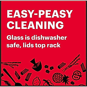 Pyrex Simply Store 2-Cup Single Glass Food Storage Container with Lid, Non-Pourous Round Meal Prep Container, BPA-Free , Dishwasher, Microwave, Oven and Freezer Safe,Red