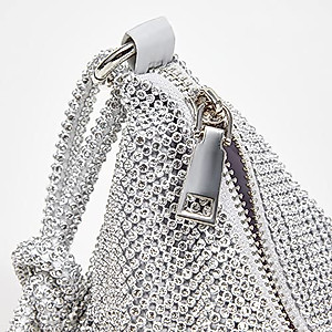 Women Rhinestone Handbag Chic Evening Purse Shiny Hobo bags Silver