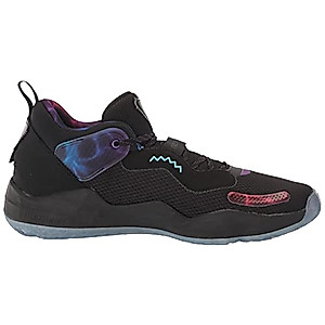 adidas Unisex D.O.N. Issue 3 Basketball Shoe, Black/Bright Cyan/Purple, 10 US Men