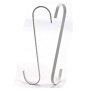 RuiLing 6-Pack 8 Inch White Finish Steel Hanging Flat Hooks - S Shaped Hook Heavy-Duty S Hooks, for Kitchenware, Pots, Utensils, Plants, Towels, Gardening Tools, Clothes
