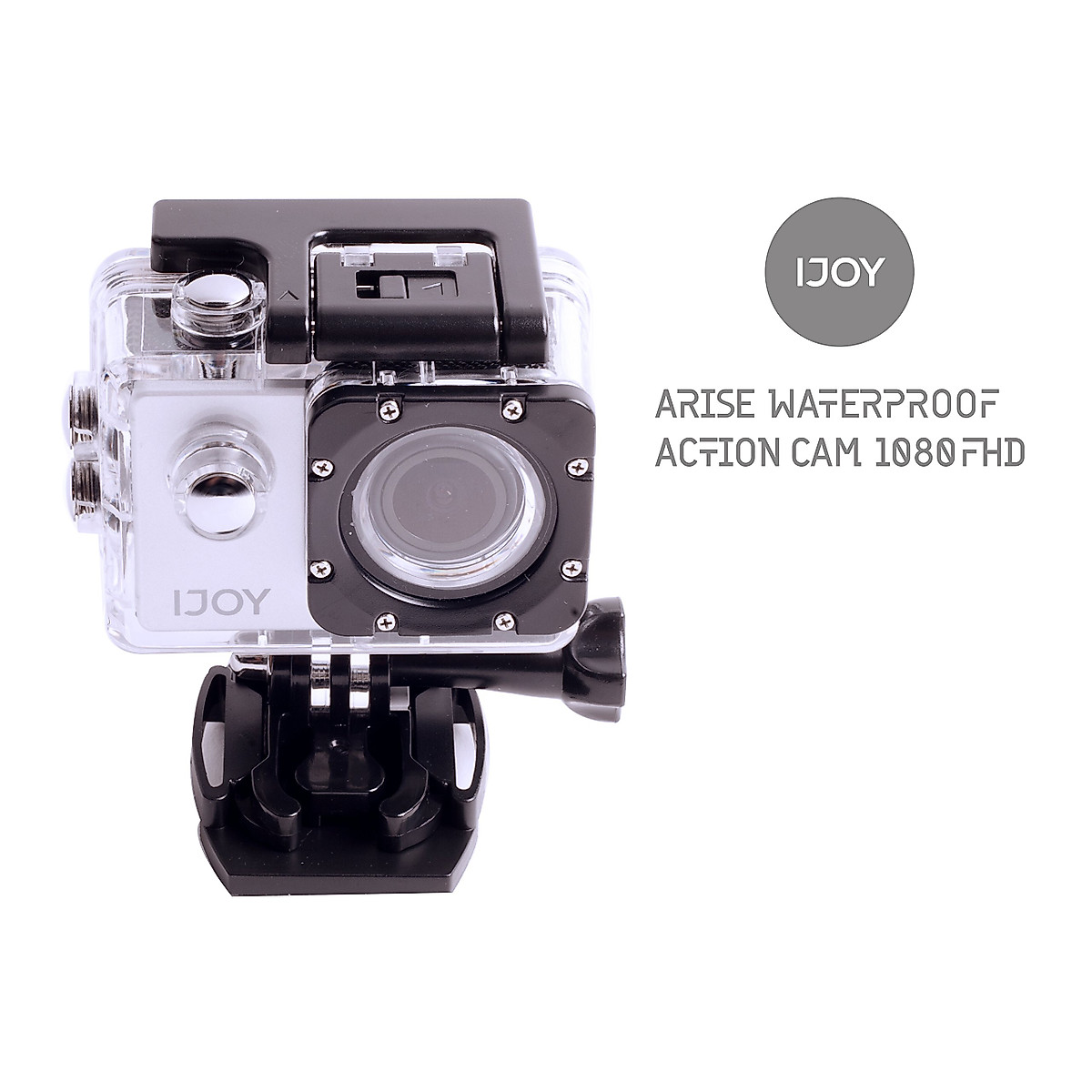 iJoy Arise 1080p Waterproof Action Cam Camera with Mounts and Accessories