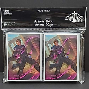 Fantasy North - Artemis Prior - Arcane Mage - 100 Smooth Matte TCG Trading Card Sleeves - Fits Magic MTG Commander Pokemon and Other Card Games - Playing Card Sleeves