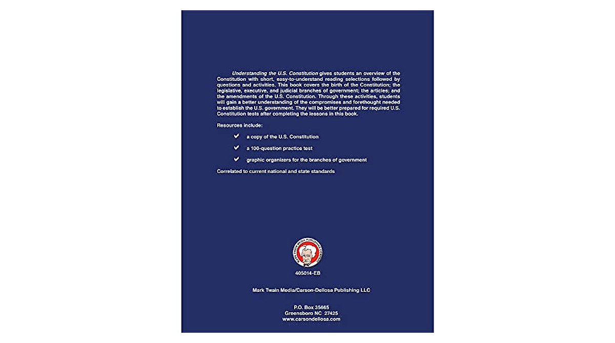 Mark Twain Understanding the US Constitution Workbook, Middle School ...