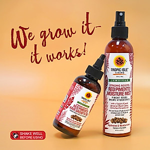 Tropical Isle Living Strong Roots Red Pimento Hair Growth Oil 4oz - Natural Moisturizing Treatment for Itchy, Dry Scalp and Promote Hair Growth, Prevent Dundruffs with Jamaican Black Castor Oil