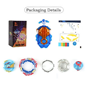 Battling Tops Burst Battle B-193 Ultimate Valkyrie.Lg.V'-9 Gyro Toys for Kids with B-184 Custom Bey Launcher