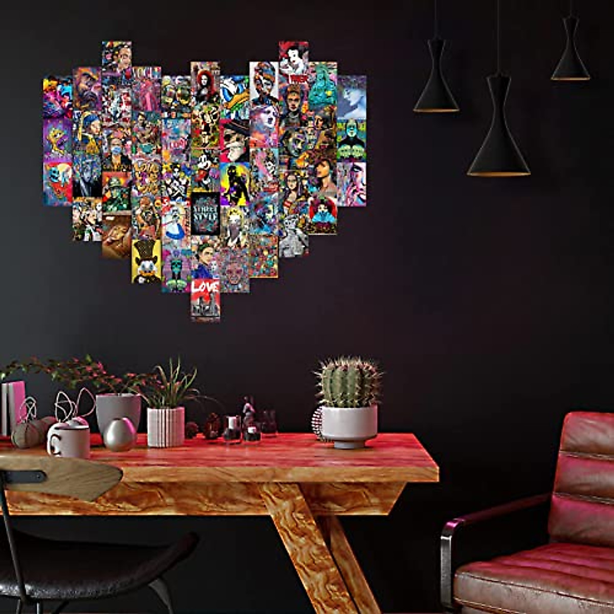 LIYA 50PCS Banksy Aesthetic Wall Collage Kit for Teen Boys and Girls - 4x6 inch - Hypebeast Room Decor, Graffiti Street Art Set, Famous Artists Pop Art, Posters for Room Aesthetic, Bedroom Wall Decor, Teen Room Decor, Trendy Wall Prints Kit, Graffiti Post