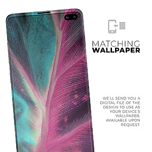 DesignSkinz Neon Pink & Green Leaf Protective Vinyl Decal Wrap Skin Cover Compatible with The Samsung Galaxy S20 (Screen Trim & Back Glass Skin)