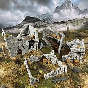 Extruded Gaming Building Ruins Set 2A