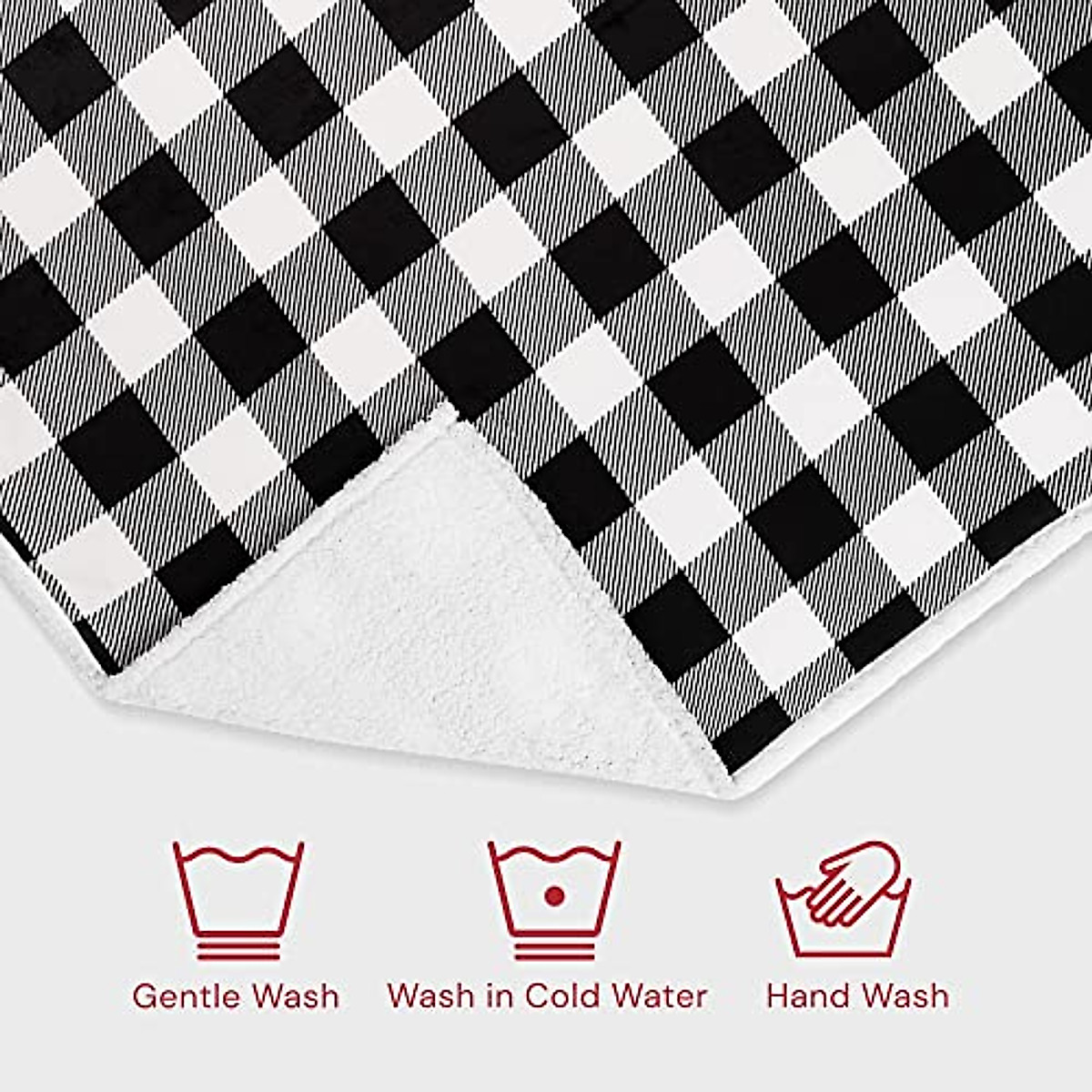 Safdie & Co. - Black and White Checkered Blanket, Indoor and Outdoor Buffalo Plaid Rug, Use As Halloween Blanket, Fall Throw Blanket, or Autumn Decor Throw, Soft and Stain Resistant, 50 x 60 Inches