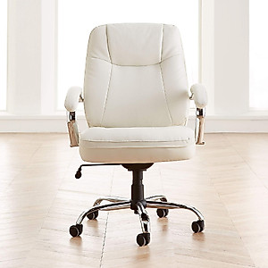 BrylaneHome 500 Lbs. Weight Capacity Women's Office Chair Extra Wide (500 Lb. Capacity), Ice White