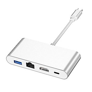 SHYPT Type-C to HDMI-Compatible Four in One Converter Network Card Hub Docking Station HDMI-Compatible/USB Splitter 3.0 Hub