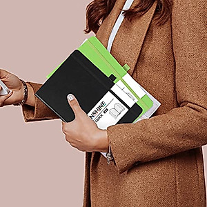 URSUNSHINE Ruled Notebook/Journal - Classic Lined Journal/Notebook, 5.7" x 8.4", Hardcover with Thick Paper, Banded + Pen Holder +Inner Pocket - Black