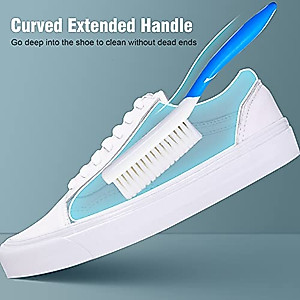 LOMEE Professional Shoe Brush for Cleaning, Ergonomic Long Handle Shoe Cleaner Brush, Laundry Scrub Brush Sneaker Shoes Cleaning Scrubber with Soft Bristle