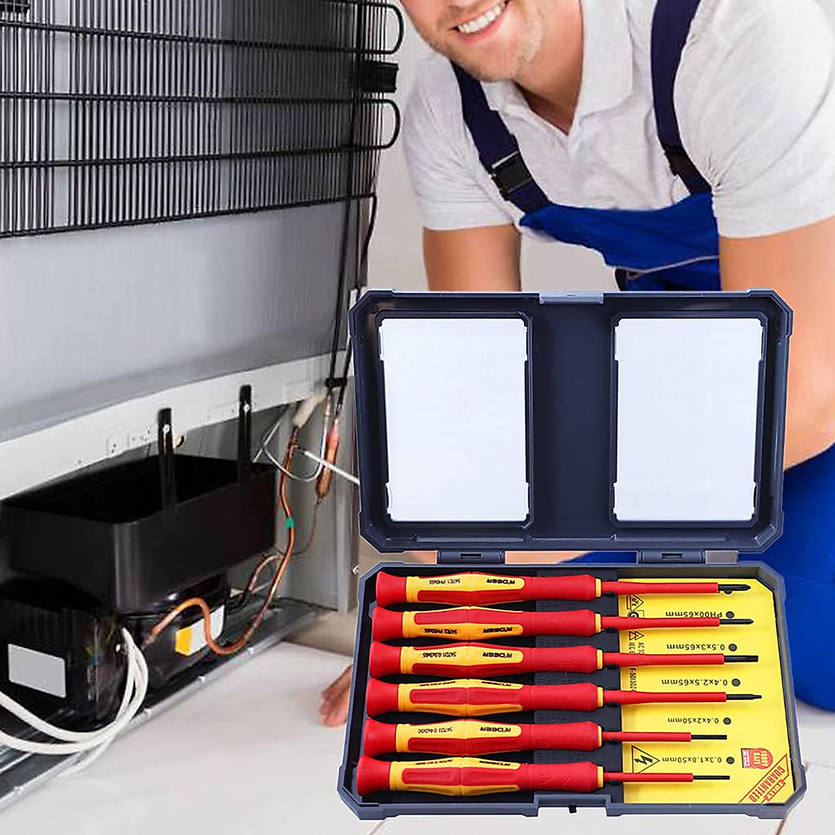 Screwdriver Set 1000V 6 Pieces Screwdrivers Insulating Screwdriver Kit 1000V Slotted Screw Screwdriver Sets Electrician Screwdriver Set