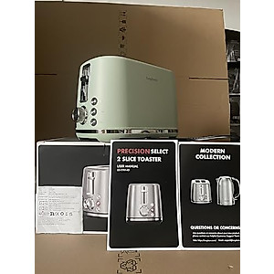 2 Slice Toaster, Wide Slots,High Lift, Auto-Off, & Frozen Modes for Toast, Bagels, Waffles & Fruity Breads, Modern Sleek Design, Easy-Clean Crumb Tray, Green