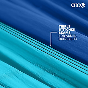 ENO DoubleNest Hammock - Lightweight, Portable, 1 to 2 Person Hammock - for Camping, Hiking, Backpacking, Travel, a Festival, or The Beach - Aqua/Sapphire/Amber