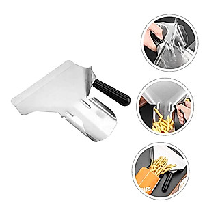 Zerodeko 3pcs Stainless Steel Chip Spatula Plastic Ice Scoop Spatula Metal Ice Scoop for Ice Bucket Stainless Steel French Fry Scoop French Fry Portion Scoop Plastic Fry Scoop Black Fries