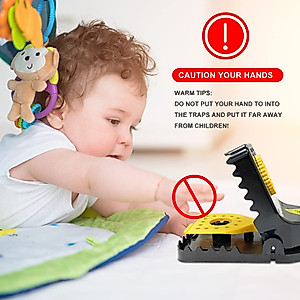 Mouse Traps, 4 Pack Rat Traps Home Indoor Powerful Steel Spring, Effective Mice Catcher for Rats, Chipmunks, Mice, Easy to Bait & Setup, Instant Kill Results,Reusable Large Rats Catcher