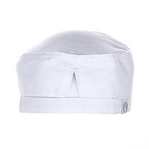Chef Works Unisex Cool Vent Chef Beanie, White, Small/Medium