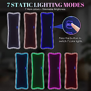 DNBSS 63"x20" RGB LED Full Length Floor Mirror With Lights, Free Standing & Wall Mount, Full Body Lighted Stand Up Mirror for Bedroom (Black RGB)