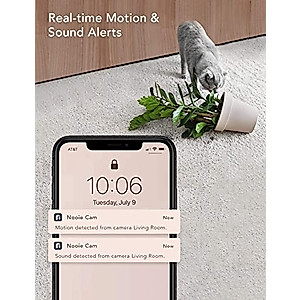 nooie Baby Camera Monitor, 2K Baby Monitor with Camera and Audio, 2.4Ghz WiFi Baby Monitor for Smartphone APP Control, Pet Camera, Motion and Sound Detection, HD Night Vision, SD or Cloud Storage