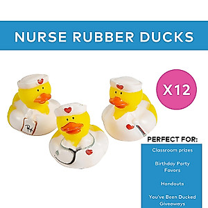 Fun Express 12 Pieces, Nurse Rubber Duckies - 12 Ducks | Nurse's Week Gifts | Nurse Appreciation | Nursing Student Gifts