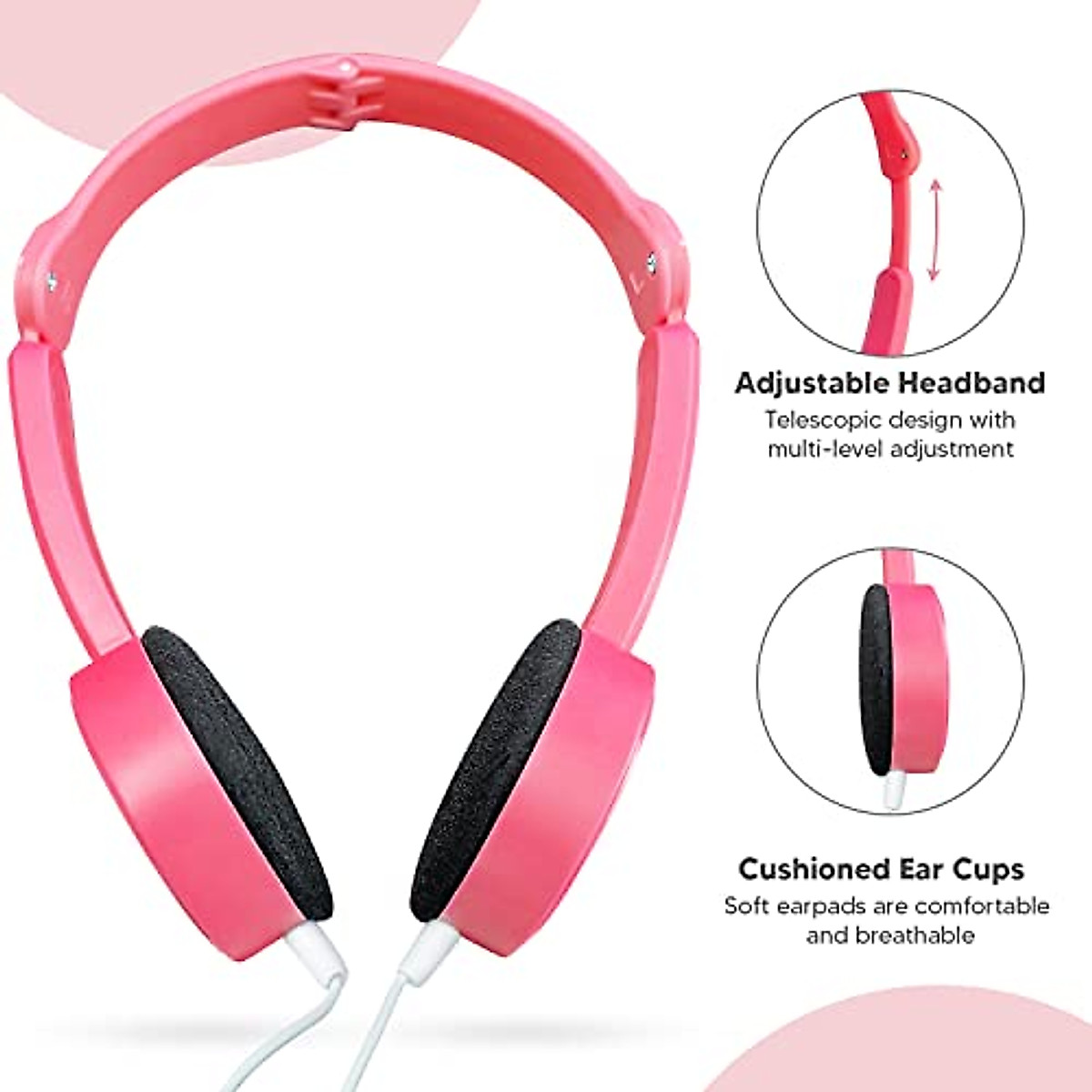 Bulktech Wired Kids Headphones, Foldable Stereo Tangle-Free 3.5mm Jack Corded On-Ear Headset for Children Teens Boys Girls Phone School Kindle Airplane Travel Plane Tablet Parent, 1 Pack Green