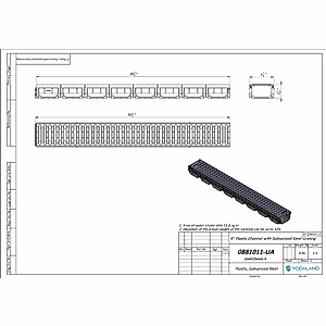 Vodaland - 4 Inch Easy 2 Premium Trench Drain Channel - Galvanized Stamped Steel Grating (5)