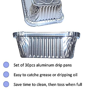 WAITCOOK 30-Pack Aluminum Drip Grease Tray Liners Compatible with Napoleon Prestige and Rogue Series, 62007 Replacement Aluminum Grease Pan Liners