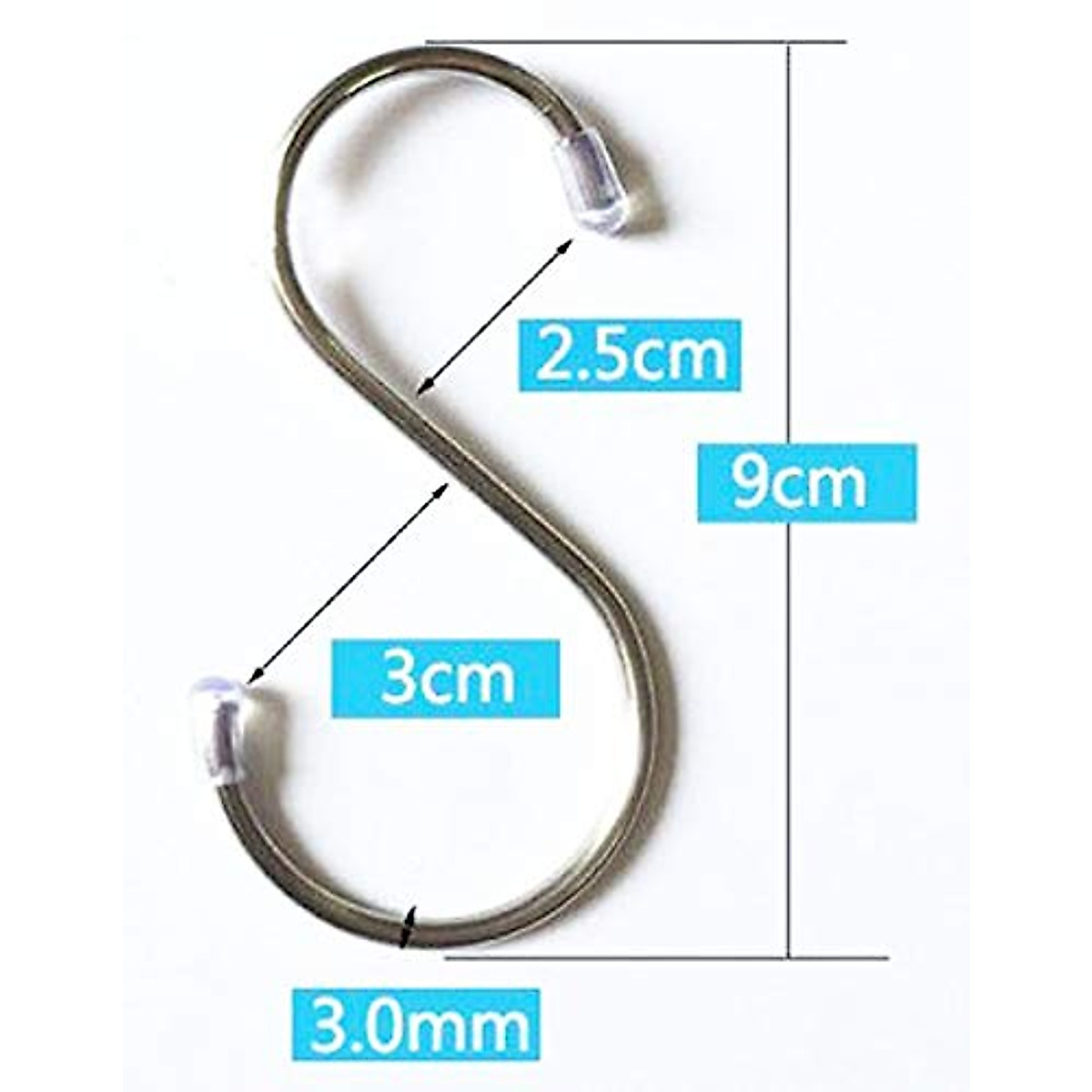 GCA 20 Pack 304 Stainless Steel Heavy-Duty Medium S Shaped Hooks Kitchen Hooks Hanging Hooks for Kitchen, Bathroom, Bedroom, Office …