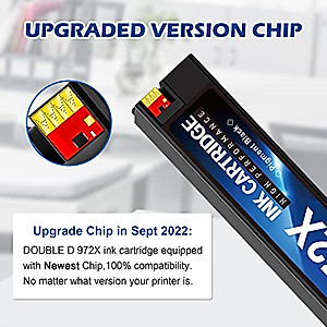 DOUBLE D 972X 972A (Upgraded Chip) Compatible Replacement for HP 972X 972A 972 Ink Cartridges, for HP PageWide Pro 477dw 477dn 577dw 577z 452dn 452dw 552dw P55250dw P57750dw, 4 Pack