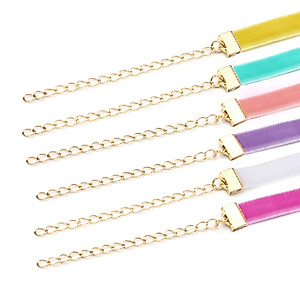 MILAKOO 6 Pcs Candy Color Velvet Choker Necklace Set for Women Gothic Lace Chokers