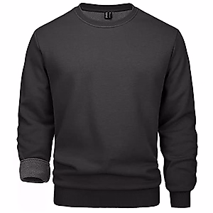 MAGCOMSEN Sudaderas De Hombre Black Sweatshirt Black Sweatshirts For Men Black Crew Neck Sweater Fleece Pullover Men Mens Crewneck Sweat Shirts