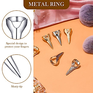 6 Pieces Metal Hair Sectioning Rings - Retro Hair Tools for Women, Halloween Cosplay, Hair Extensions, Salon Use (Silver, Gold)