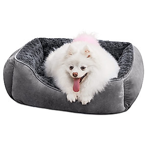 JOEJOY Rectangle Dog Bed for Large Medium Small Dogs Machine Washable Sleeping Dog Sofa Bed Non-Slip Bottom Breathable Soft Puppy Bed Durable Orthopedic Calming Pet Cuddler, Multiple Size, Grey