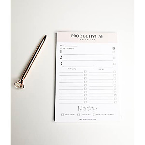Manifest Your Purpose Productive AF Notepad, Daily Planner, Simple Pink Notepad, Organizer, To - Do Lists, Size A5, Undated Planner (50 Sheets),