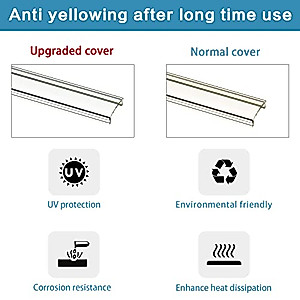 Muzata 5Pack 3.3FT/1M Plus-Size LED Channel System for Waterproof LED Strip up to 16mm Width Silver LED Strip Channel 18x13mm Clear Anti-UV Sun Protect Cover U103 WT