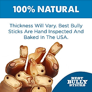 Best Bully Sticks 6 Inch Jumbo Bully Sticks for Large Dogs - 100% Natural, Grass-Fed Beef - Single Ingredient Grain and Rawhide Free Bully Stick Dog Chews | 25 Pack