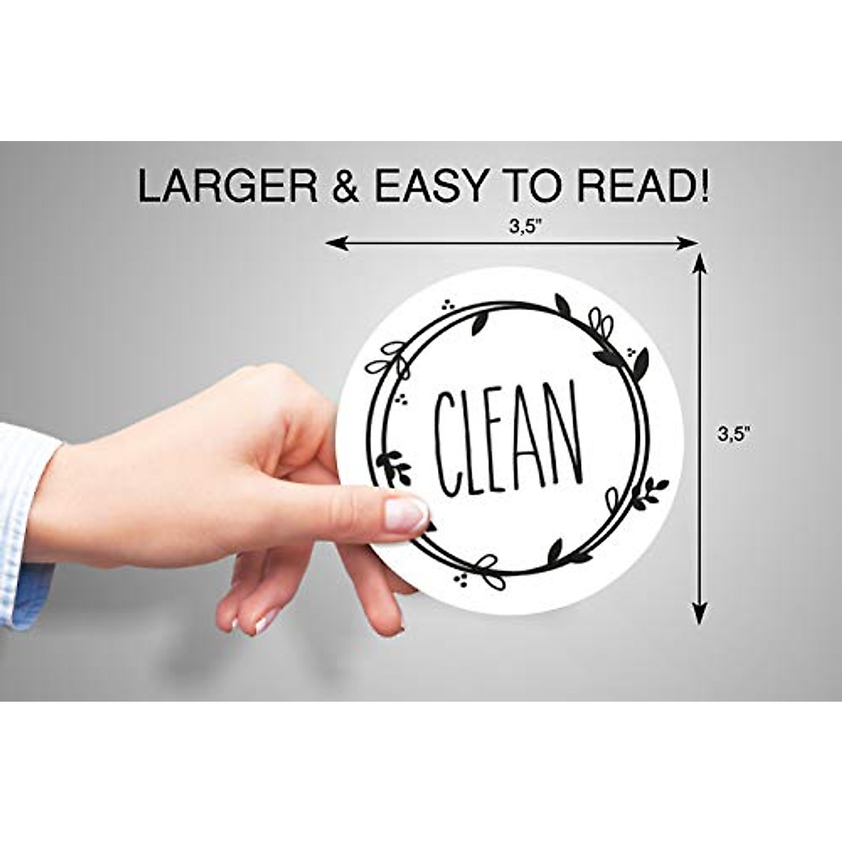 Dishwasher Magnet Clean Dirty Sign, Farmhouse Rustic Clean Dirty Magnet for Dishwasher, Dirty Clean Dishwasher Magnets, Dishwasher Clean Dirty Sign, Double-Sided Strong/Non Scratch