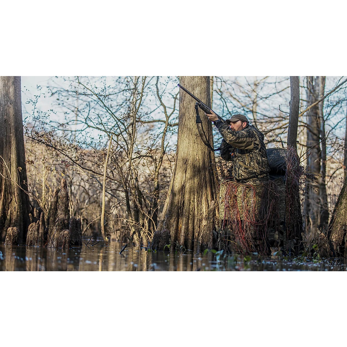 Drake Waterfowl Ghillie Shallow Water Chair Blind Mossy Oak Shadow Grass Habitat