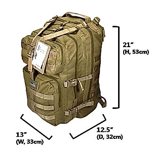 NexPak 21" 3400 cu.in. Tactical Hunting Camping Hiking Backpack ML121 TAN