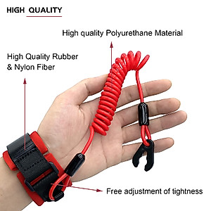 Boat Engine Emergency Stop Switch Safety Lanyard Cord Replacement for Yamaha Jet Ski WaveRunner WaveVenture WaveRaider WaveJammer WaveBlaster FX140 - Replace EW2-68348-00-00, 50 Inch/130 cm Long